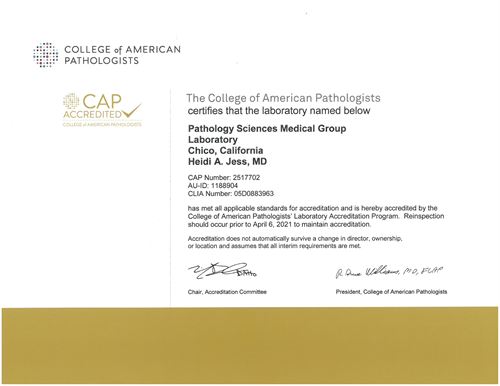 Pathology Sciences Medical Group - Accreditation